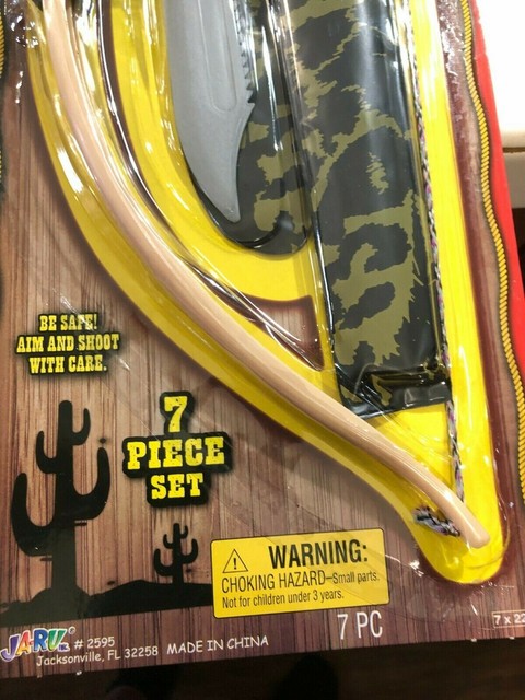 Wild West 7 PC Bow and Arrows Quiver Knife & Sheath Indian Archery Set ...