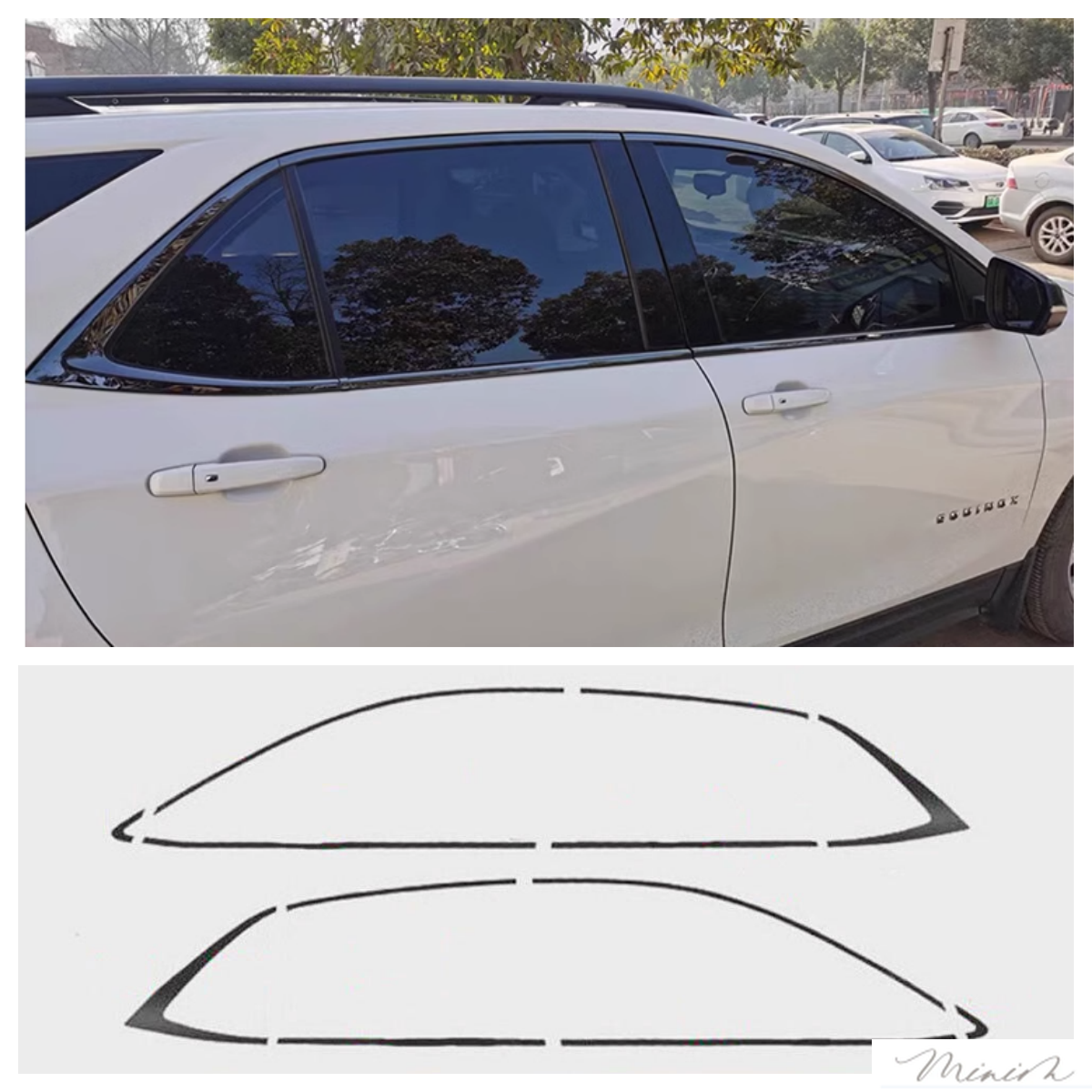 For Chevrolet Equinox 2018-2022 Black Chrome Car Window Molding Strip ...