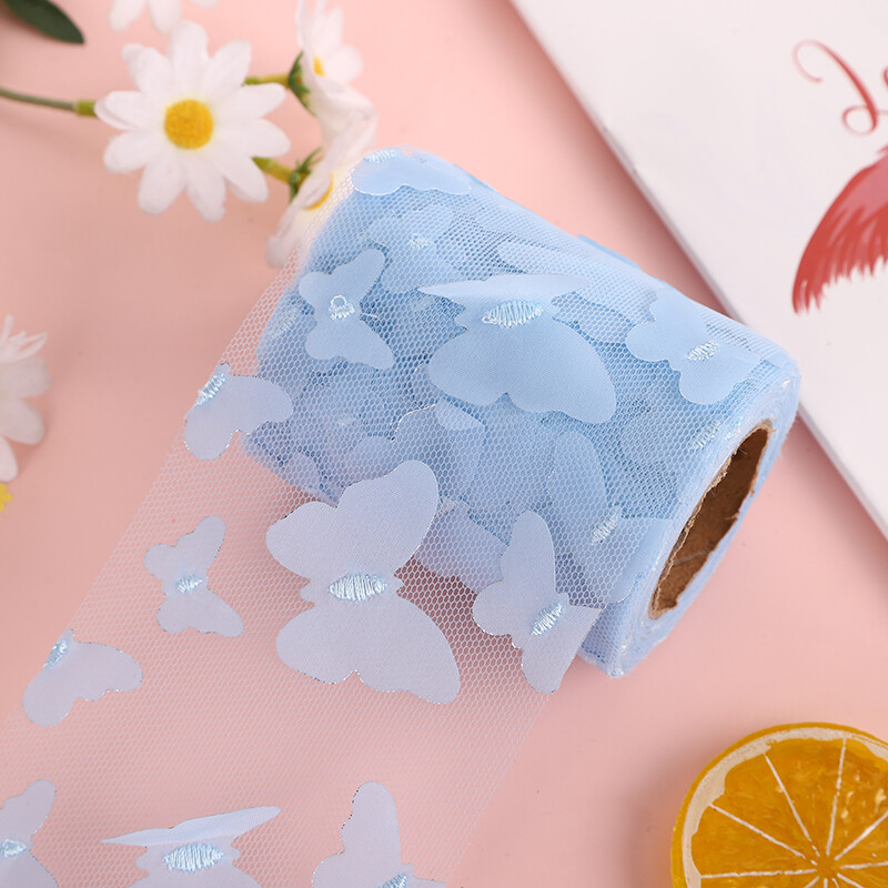 10 Yards Tulle Mesh Ribbon Net 3D Butterfly Trimming Edge Sewing for ...