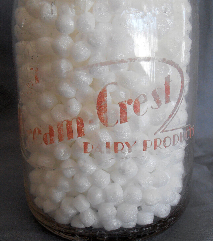 Cream-Crest Dairy Massachusetts Sealtest 1qt Milk Bottle w/Cream Top | eBay