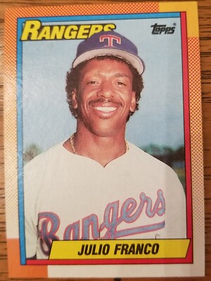 Julio Franco Texas Rangers 1990 Topps Baseball Card #550 Mint | eBay