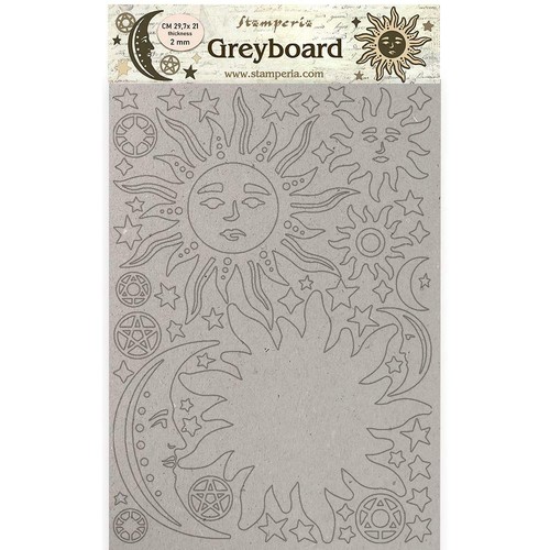 Stamperia Greyboard Cut-Outs A4 2mm Thick - Sun & Moon, Alchemy* | eBay