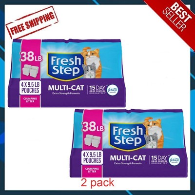 Fresh Step Multi-Cat Scented Clumping Cat Litter the Power of Febreze ...