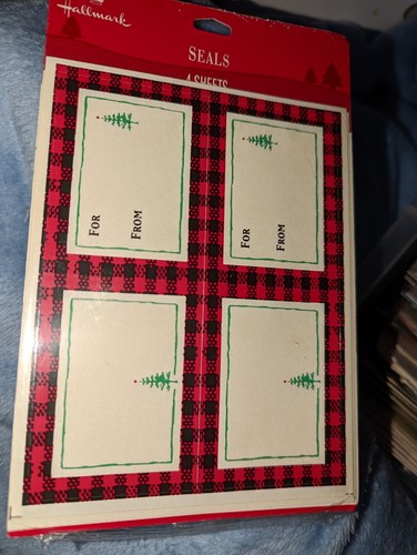 Vintage Hallmark Stickers Christmas gift tags seals new in package 4 ...
