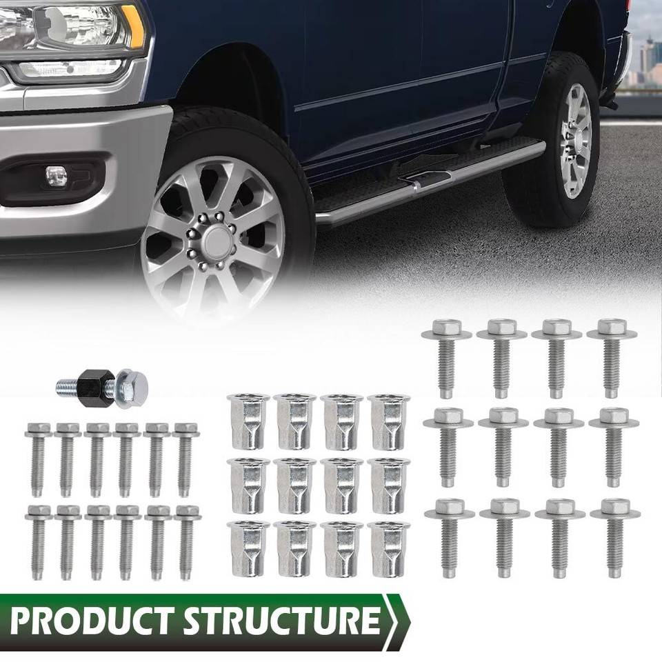 Fit For 13-19 RAM 1500 2500 3500 4500 5500 TUBULAR SIDE STEP HARDWARE ...