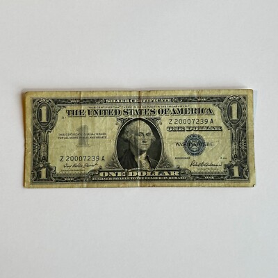 1957 One Dollar Bill, Blue Seal, Fancy Triple 000 Serial Number ...