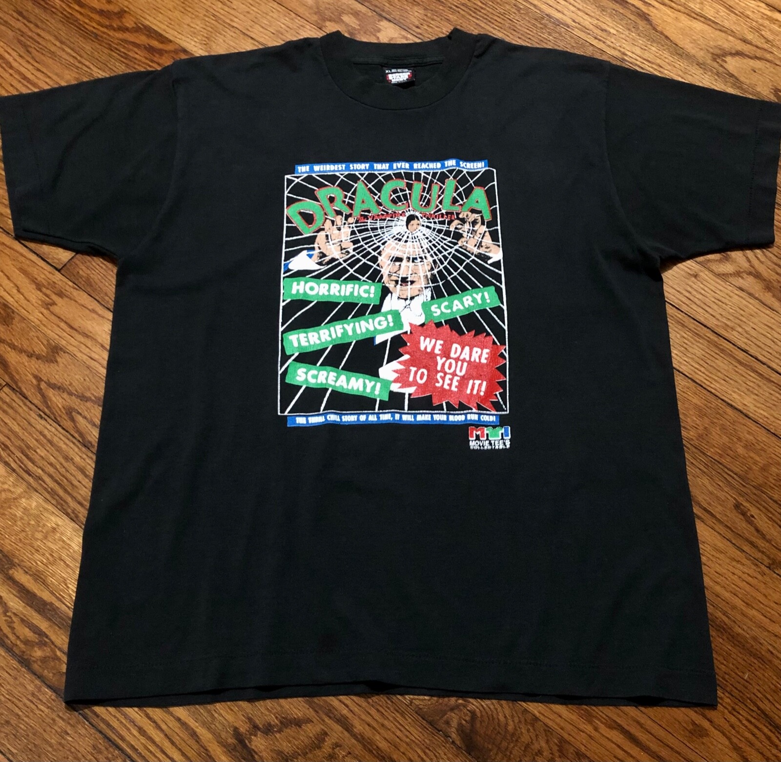 1989 DRACULA 80s cult MTI horror movie t-shirt Bela Lugosi vintage tee ...