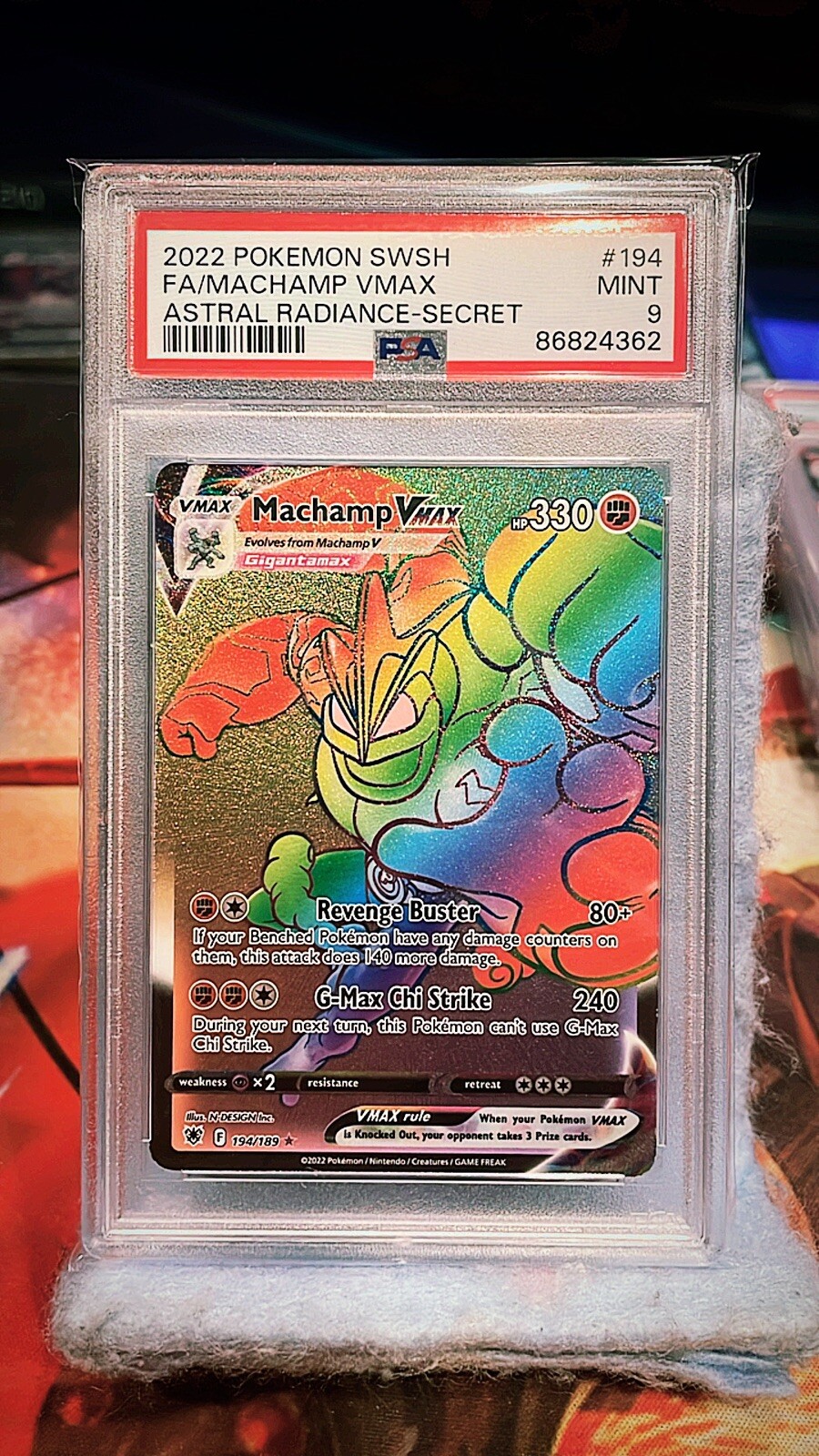 Pokémon TCG Machamp VMAX Astral Radiance 194/189 Holo Secret Rare PSA9 ...