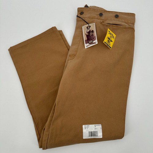 Wah Maker SASS Frontier Scully Western Pants Mens 42 Brown Canvas Button Fly 14861000581| eBay