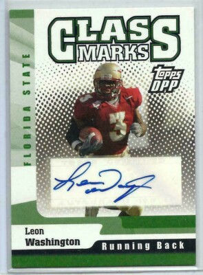 Leon Washington RC 2006 Topps DPP Class Marks Hologram Rookie Auto!Jets ...