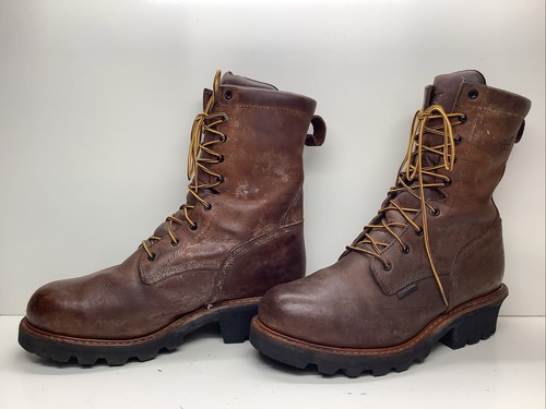 MENS RED WING WORK STEEL TOE WATERP DARK BROWN BOOTS SIZE 11.5 E2 | eBay