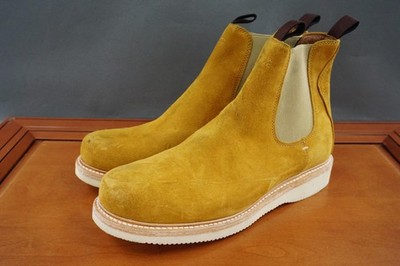 Frye Hudson Chelsea Boots Mens Size 12 D Mustard Suede Crepe Sole
