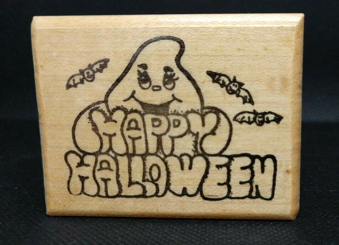Provo Craft ~ Happy Halloween Ghost ~ Rubber Stamp I2 | eBay