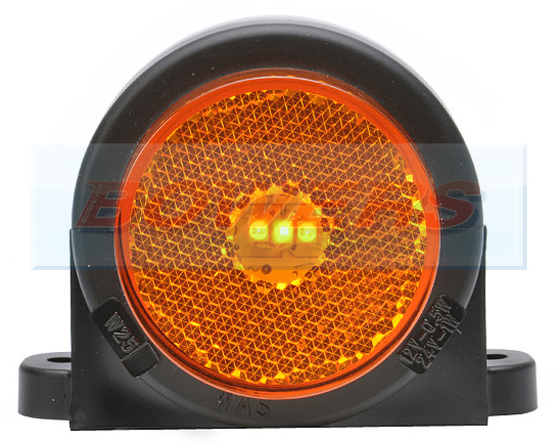 CAB TOP ROOF OR SIDE WING MOUNT AMBER SIDE LED MARKER LAMP LIGHT TRUCK ...