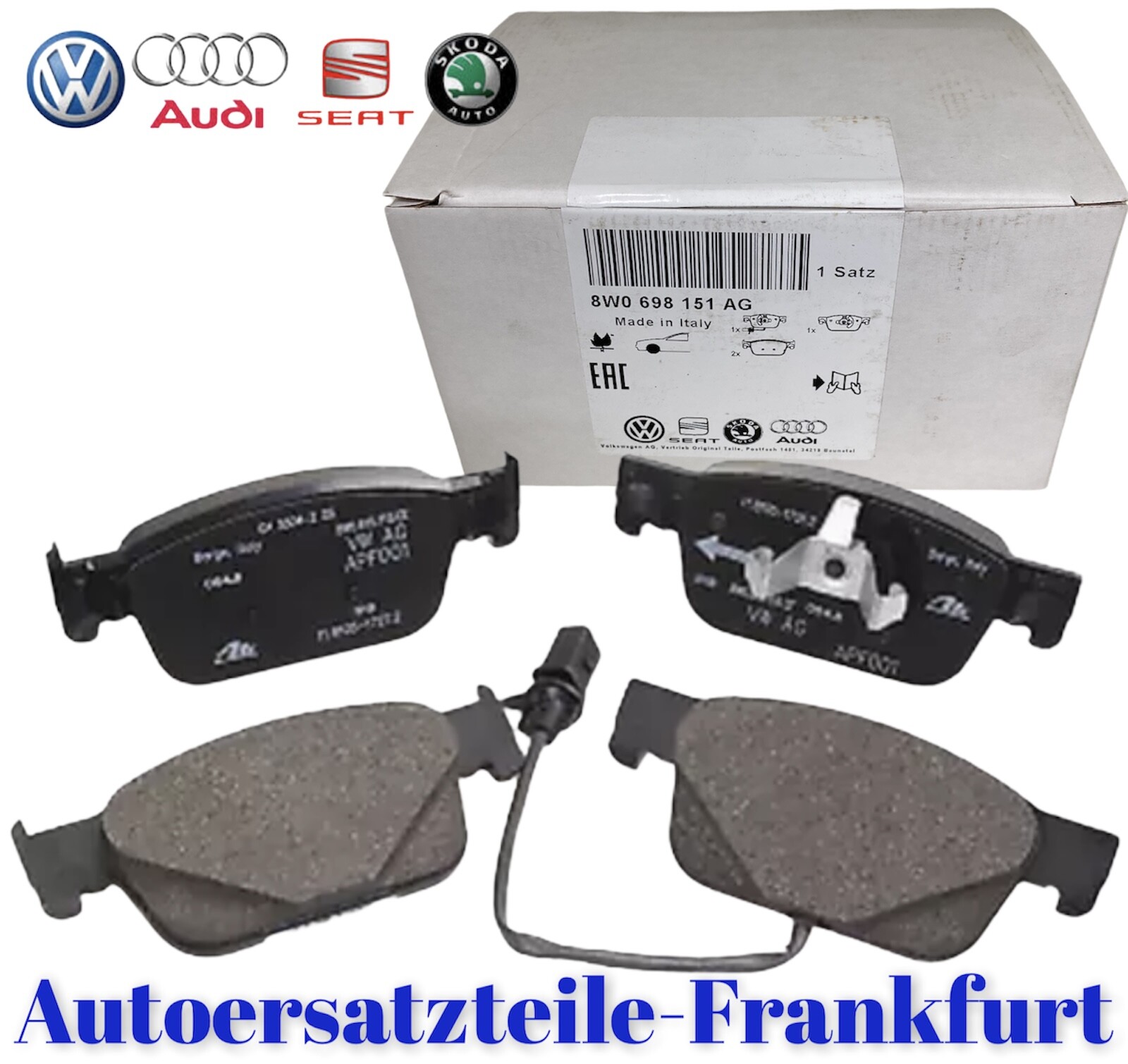 Original AUDI Bremsbeläge VORNE 8W0698151AG AUDI A4 B9 8W + AUDI A5 F53 ...