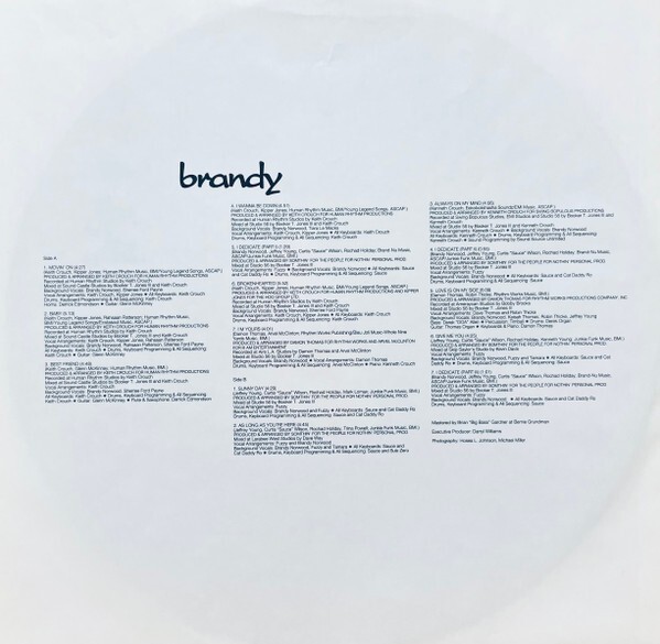 Brandy / Brandy 12" Vinyl Record LP 1st Debut Album I WANNA BE DOWN ...