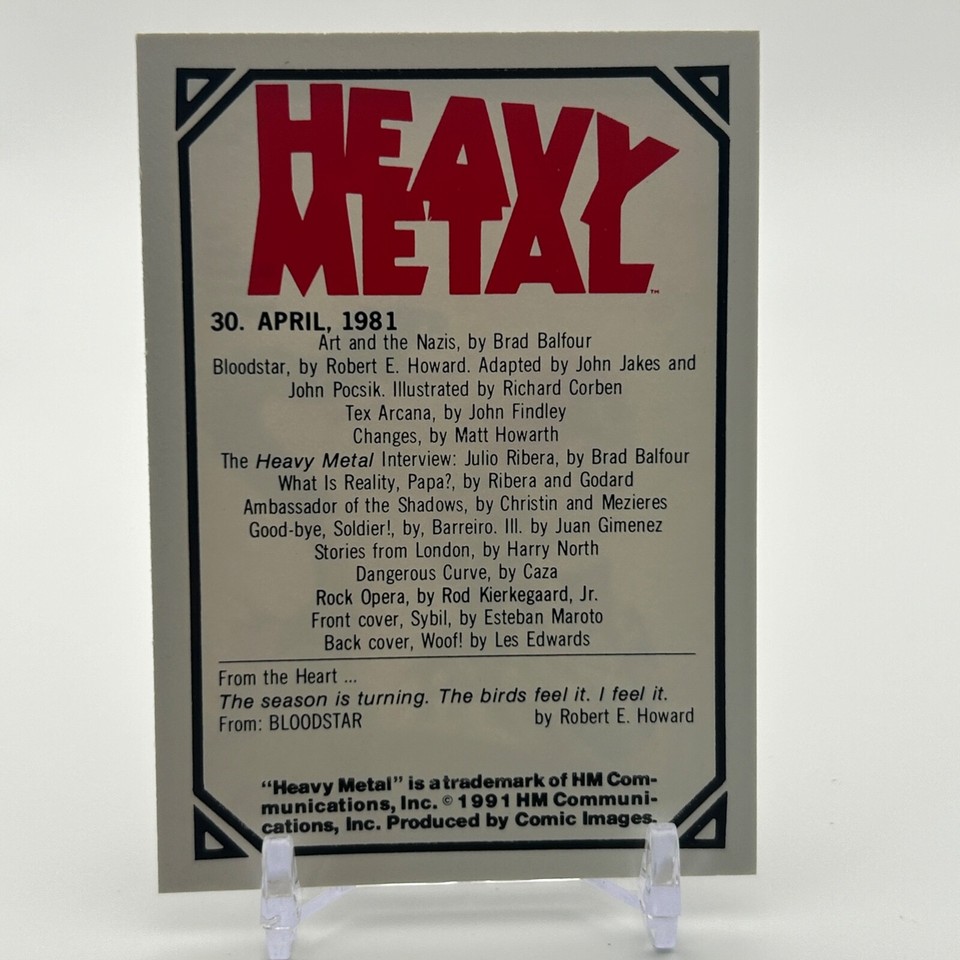 1991 Heavy Metal Card #30 April 1981 magazine cover | eBay