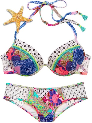 Victoria Secret top 36D Tease Mesh Hipster Bali Patchwork bikini Size ...