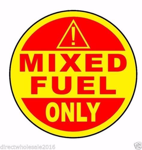 Mixed Fuel Only 4" Vinyl Decal Sticker Warning Warning Gasoline Fuel ...