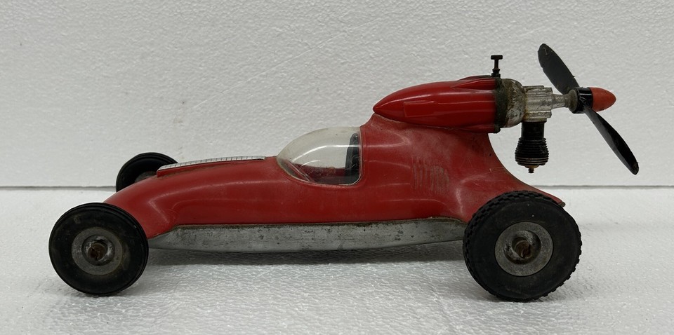 Vtg COX Thimble Drome "Prop Rod" Gas Powered Red Tether Car - Made In U ...