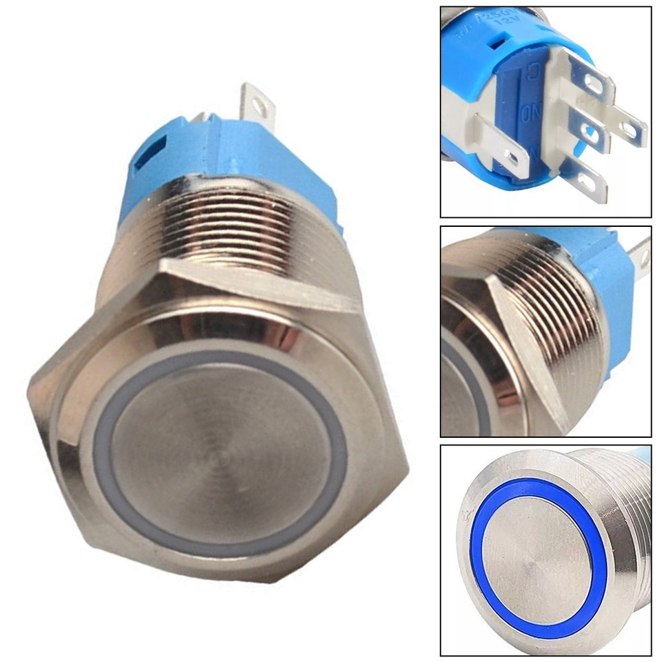 Latching Push Button Power Switch in Blue for Marine and Automotive Use | eBay Australia