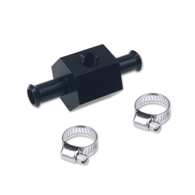 In-Line Fuel Pressure Gauge Black Adapter Fits 3/8" Fuel Hose 1/8" NPT ...