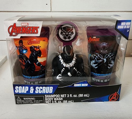 MARVEL AVENGERS Black Panther Kid Bath Gift Set Body Wash Soap Shampoo ...