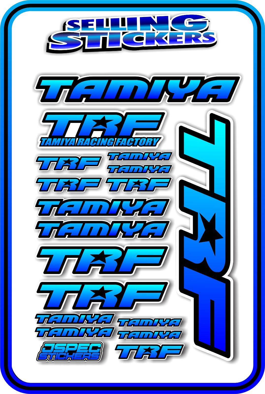 NEW TAMIYA TRF STICKER SET RC RACING CAR MODEL PLASTIC FROG TT01 BLUE ...