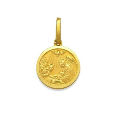 Baptism Christening Baby Medallion Pendant Religious Charm Real 14K ...