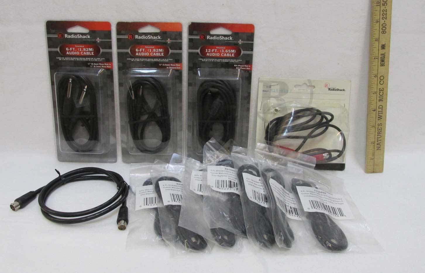 Radio Shack Audio Cable Shielded Coaxial NEW Old Stock Mixed Lot of 12 ...
