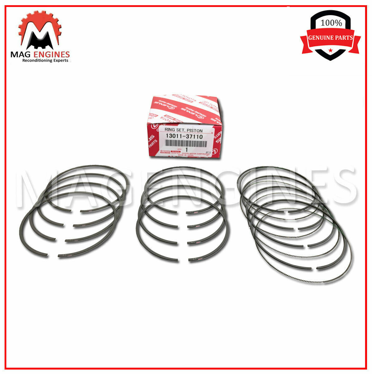 13011-37110 GENUINE OEM PISTON RING SET FOR 2ZRFXE AURIS PRIUS LEXUS ...