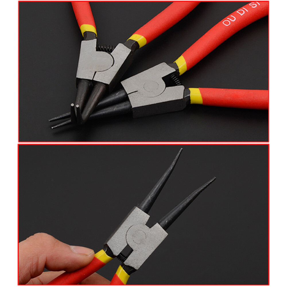 4PCS 7" Circlip Pliers Set Internal External Bent Straight Snap Ring ...