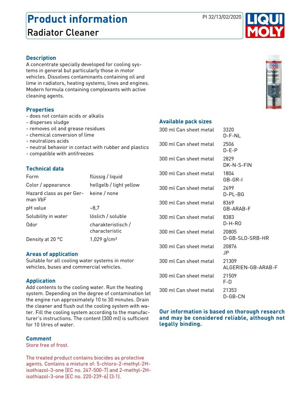 Liqui Moly Radiator Cleaner 1804 Speed Flush Protect Cleans Cooling ...