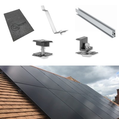 10 Panel in 3 rows - Solar Mounting Kit Bundle for Clay/Rosemary Roof ...