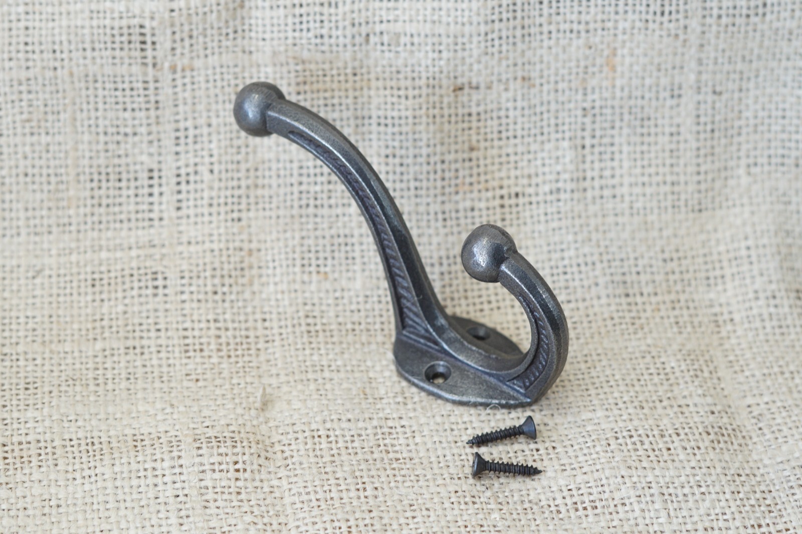 6 Cast Iron School Style Coat Hooks Hat Hook Rack Hall Tree Acorn Hook ...