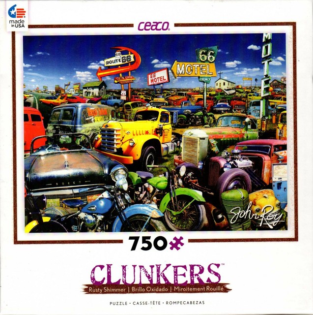 Ceaco Clunkers Puzzle Rusty Shimmer 750 Pc. Double 6 Route 24" X 18 ...