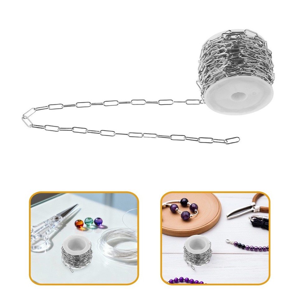 1 Roll Paper Clip Chain Necklace - DIY Jewelry Findings - 5 Yard ...