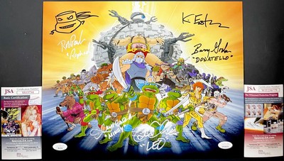 Teenage Mutant Ninja Turtles Cast Signed x5 11x14 Photo A TMNT ...