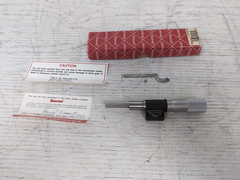 Starrett 363L Digital Micrometer Head, 0-1” Range, .001” Grad, Lock Nut ...