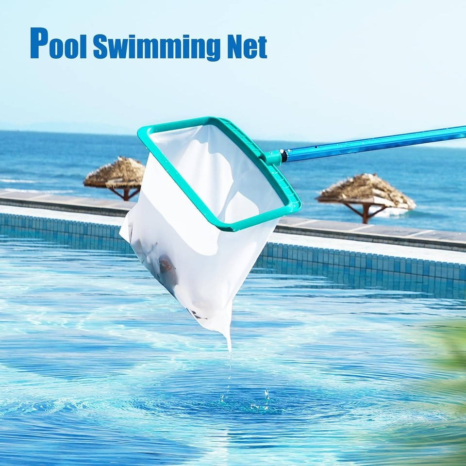 Heavy Duty Cleaning Swimming Pool Fine Mesh Pool Skimmer Leaves Rake ...