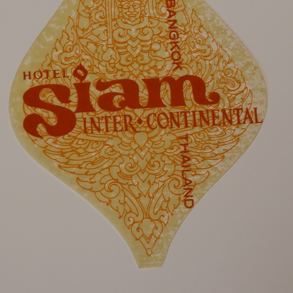 Two Vintage Luggage Label ~ HOTEL SIAM INTERCONTINENTAL ~ Bangkok ...