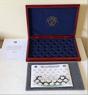 Franklin Mint “Presidential Coin Collection” Empty Cherrywood Display ...