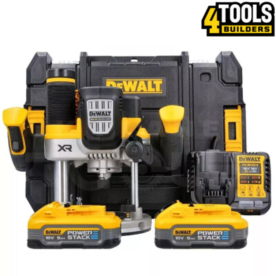 Dewalt DCW620H2-GB 18V XR Brushless Plunge Router + 2 x 5Ah Powerstack ...