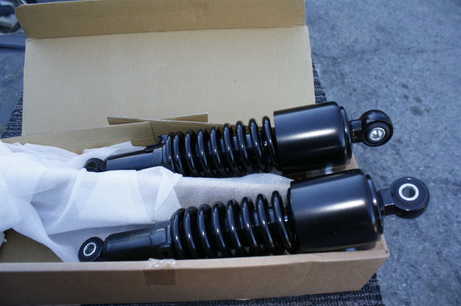 Shorty Bobber 11.4" short shocks BLACK chop shock absorbers e/e 292mm ...