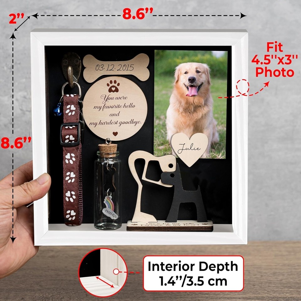 Pet Memorial Shadow Box Frame Of Loved Gifts Sympathy Gifts For Loss Of ...