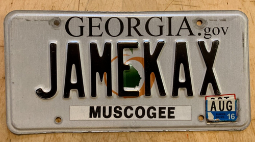 GEORGIA VANITY AUTO LICENSE PLATE " JAMEKAX " GA JAMIE KAY | eBay