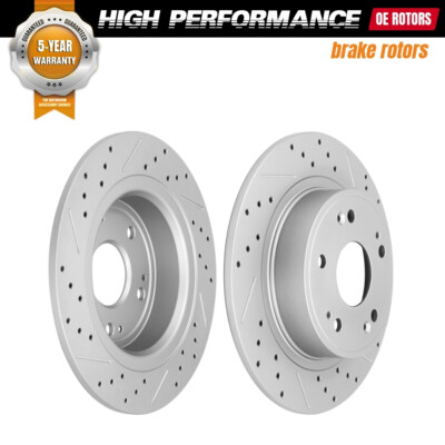282mm Rear Drilled Disc Brake Rotors for Honda Accord HR-V Civic Acura ...