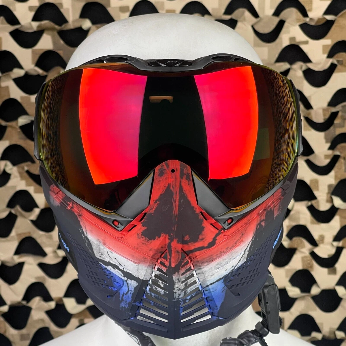 Red Skull Paintball Mask