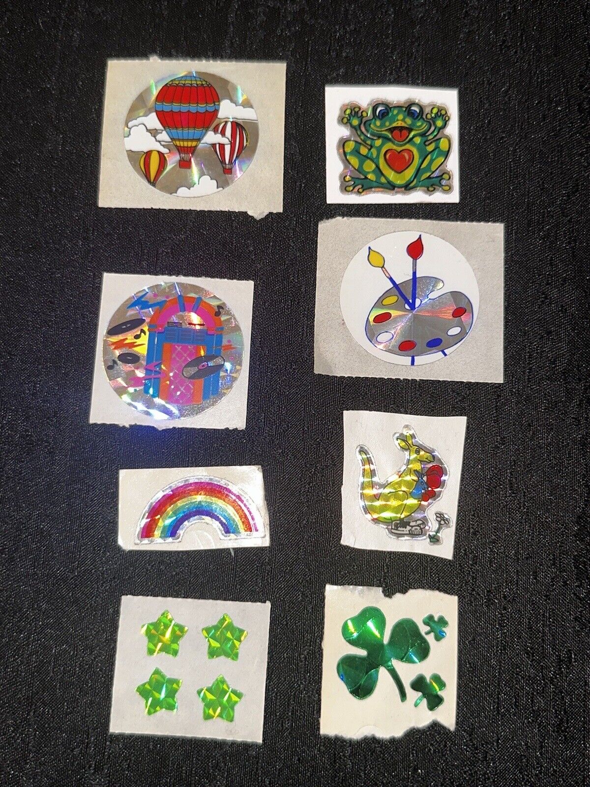 8 New 80s Vintage Prism Stickers Star Balloon RARE Rainbow Lucky Clover ...
