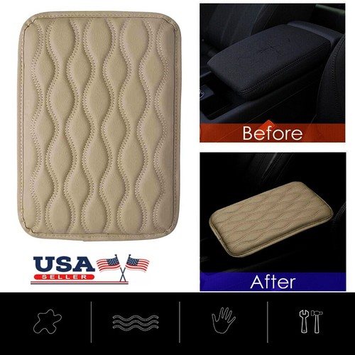 Auto Armrest Pad Cover PU Center Console Box Leather Cushion Mat Car ...